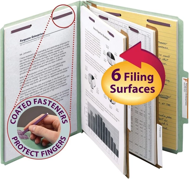 PRESSBOARD CLASSIFICATION FILE Folder with SafeSHIELD® Fasteners, 2 ...