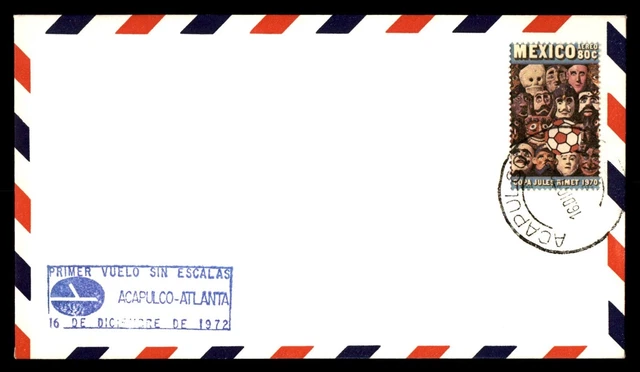 MAYFAIR STAMPS MÉXICO 1972 Acapulco a Atlanta GA Primera Cubierta de ...