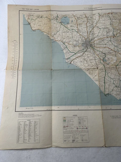 WW2 (1943) US ARMY ROAD MAP of ITALY (SHEET 17) - For ALLIED INVASION ...