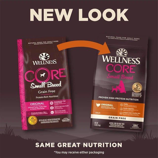 WELLNESS CORE DRY Dog Food, Small Breed, Grain-Free, High Protein ...
