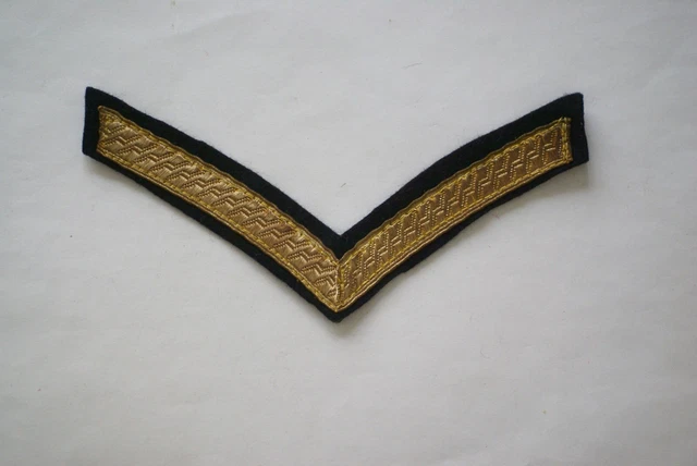 BRITISH ARMY LANCE Corporal rank badge, full dress gold on black 5.5 ...