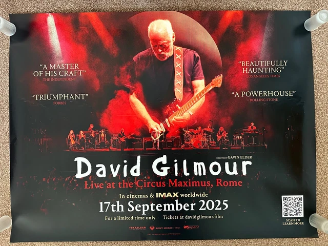 DAVID GILMOUR LIVE At The Circus Maximus Rome Original UK Cinema Quad ...
