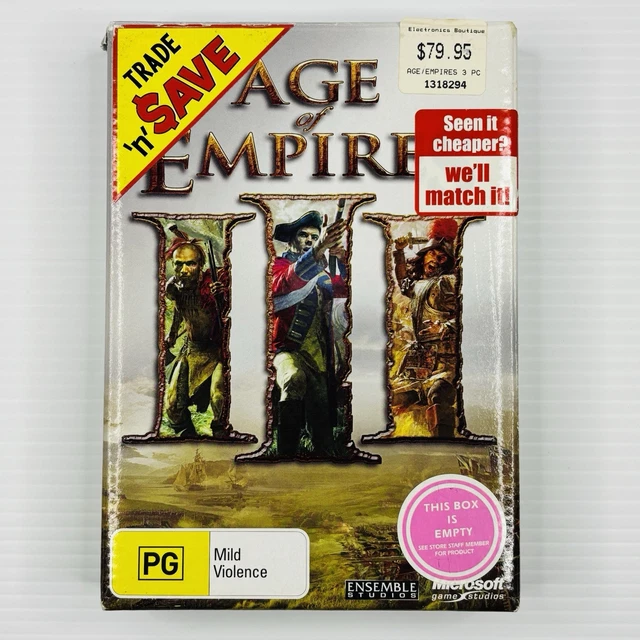 AGE OF EMPIRES III 3 PC Game Box With Manual 3 Disc Tracked Postage $29 ...