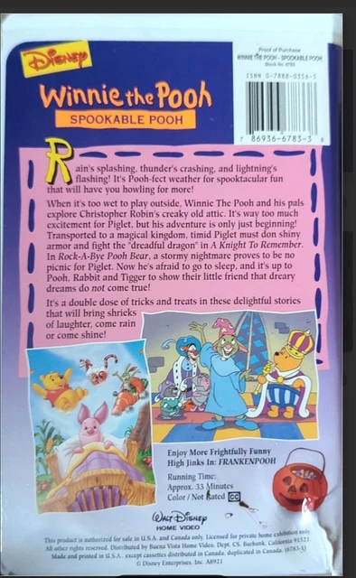 DISNEY WINNIE THE Pooh- Spookable Pooh VHS With Clamshell Case £5.62 ...
