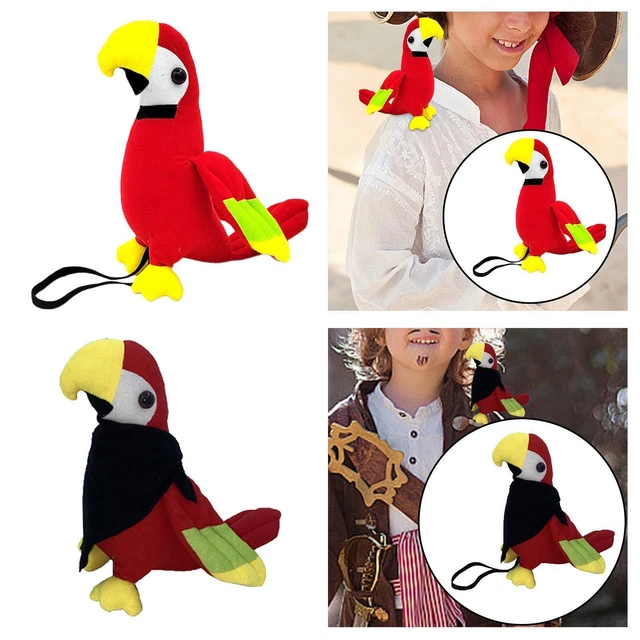 STUFFED PARROT ON Shoulder Pirate Costume Accessories Pirate Bird Prop ...