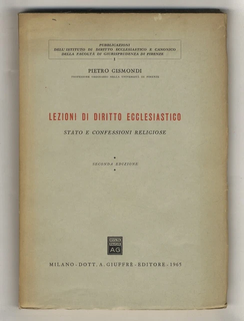 LEZIONI DI DIRITTO ecclesiastico. Stato e confessioni religiose ...