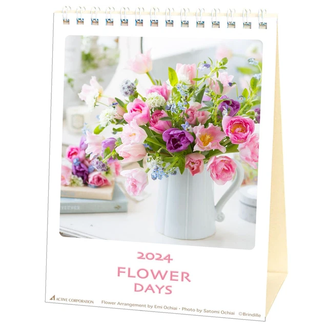 ACTIVE CORPORATION 2024 Calendar Desktop FLOWER DAYS 24ACL-538 Starting ...