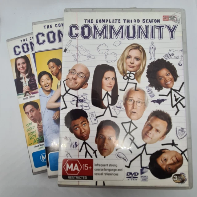 COMMUNITY DVD SEASONS 1 2 3 Complete Set Like New Condition Region 4 ...