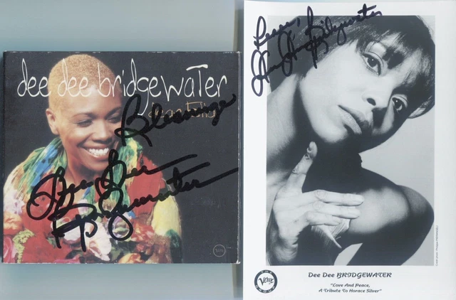 2 AUTOGRAPHES ORIGINAUX de la Chanteuse DEE DEE BRIDGEWATER sur CD ...