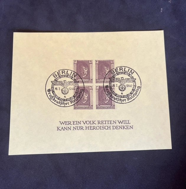 REPRO FANTASY WW2 WWII German Adolf Hitler Skull Face Birthday Stamp ...