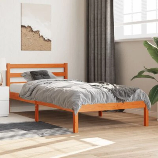 SMALL SINGLE BED Frame Wooden Living Room Bedroom Bedstead Bed Base ...