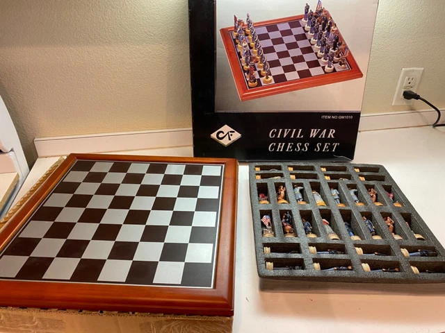 THE CHESSMAN US Civil War Chess Set Union Confederate Soldiers Figure Set Gm1010 £27.55 ...