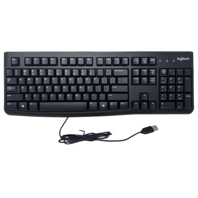 LOGITECH K120 USB Keyboard for PC - Black $5.00 - PicClick
