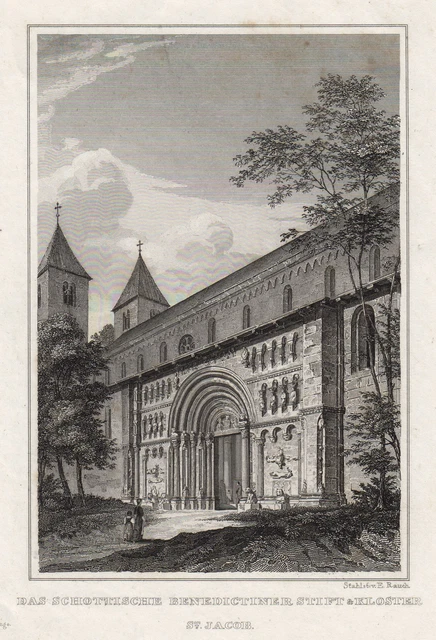 REGENSBURG ST JAKOB-KIRCHE Originale Incisione Acciaio Rauch 1837 EUR ...