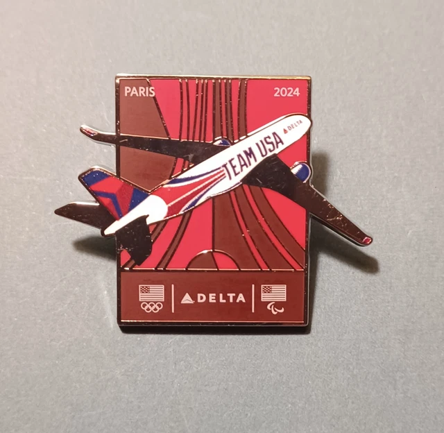 PARIS OLYMPIC PIN Paris 2024 Olympic NOC Pin Team USA Aircraft Delta ...