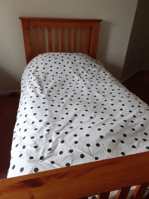 SINGLE PINE WOODEN Bed Plus 6ft X 3ft Mattress £9.99 - PicClick UK