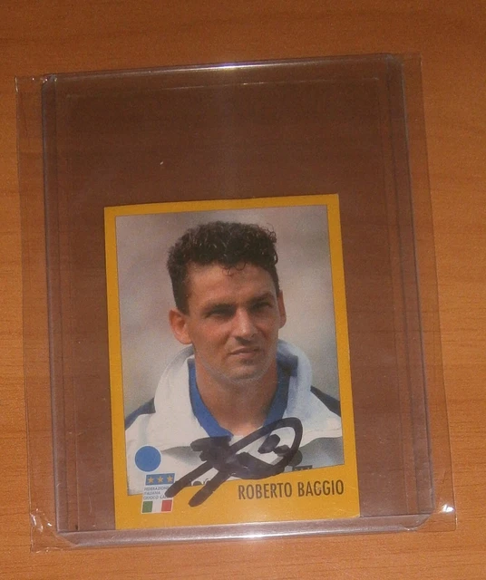 AUTOGRAFO ROBERTO BAGGIO Figurina Azzurri Con Ip Rara Hand Signed Inter ...