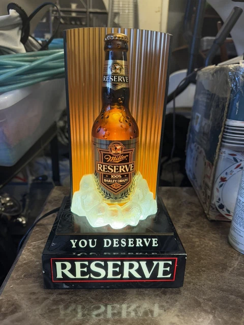 VINTAGE 1992 MILLER Reserve Light Beer Sign Light Up Bar Top Display ...
