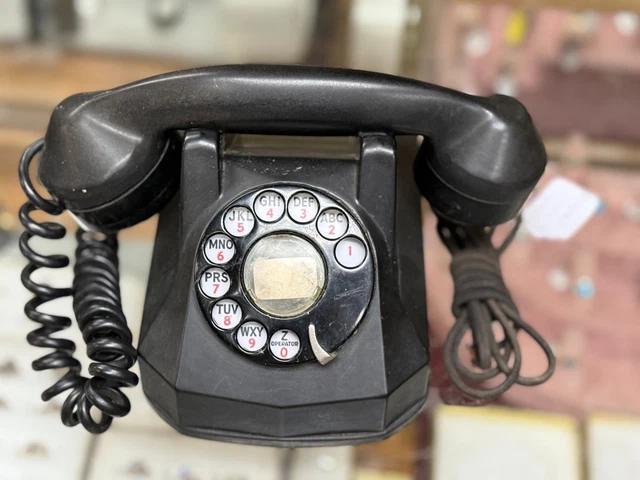 VINTAGE BLACK ROTARY Dial Bakelite Telephone £59.03 - PicClick UK