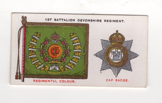 REGIMENTAL STANDARDS & Cap Badges 1930 #22 1st Battalion Devonshire ...