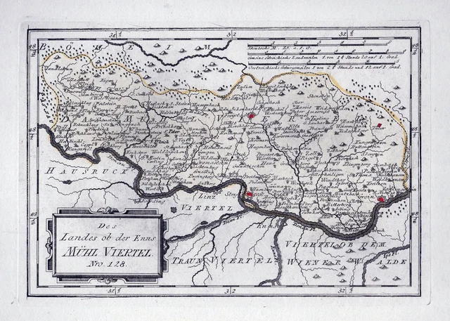 MÜHLVIERTEL GREIN FREISTADT Perg Autriche Carte Map Reilly 1790 EUR 87 ...