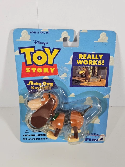 TOY STORY 1996 Slinky Dog Keychain by Basic Fun Works Original Release ...