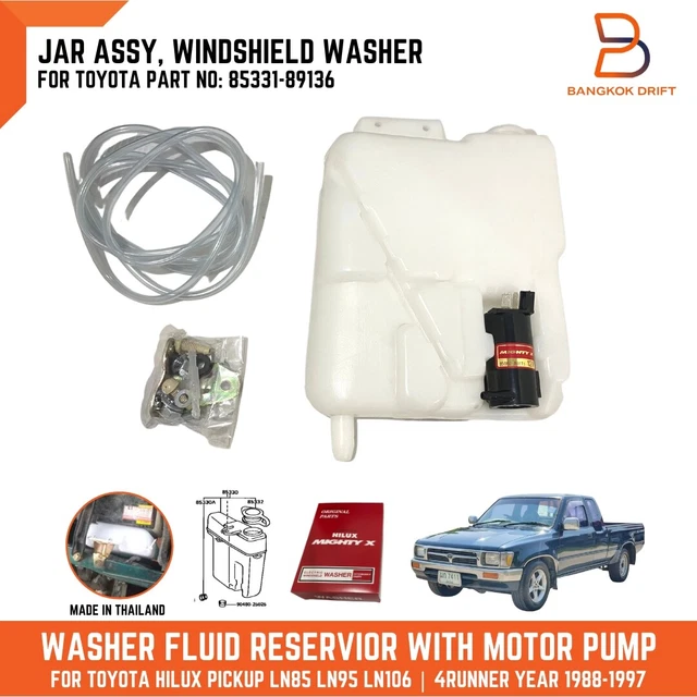 WINDSHIELD WASHER TANK Bottle Pump For Toyota Hilux Ute 89-97 4Runner ...