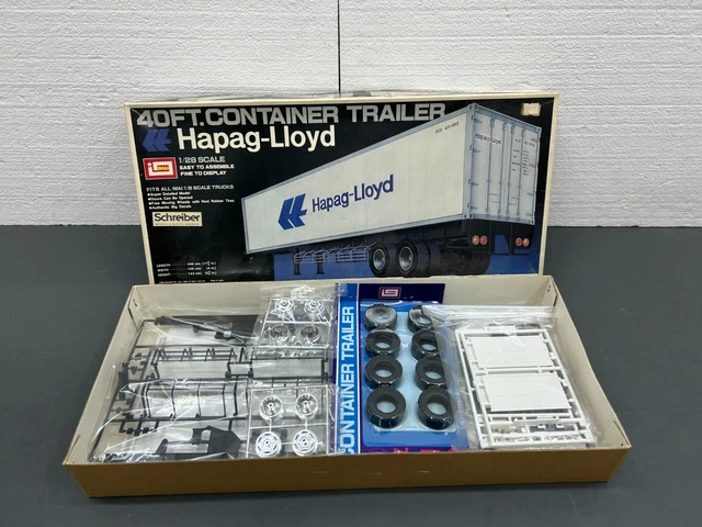 40´ CONTAINER TRAILER, Hapag Lloyd, Plastikbausatz, 1:28, Imai B-997 ...