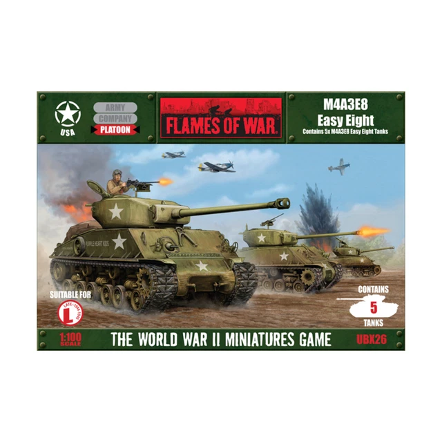 BATTLEFRONT FOW WWII USA 15mm M4A3E8 Easy Eight VG/NM EUR 133,12 ...