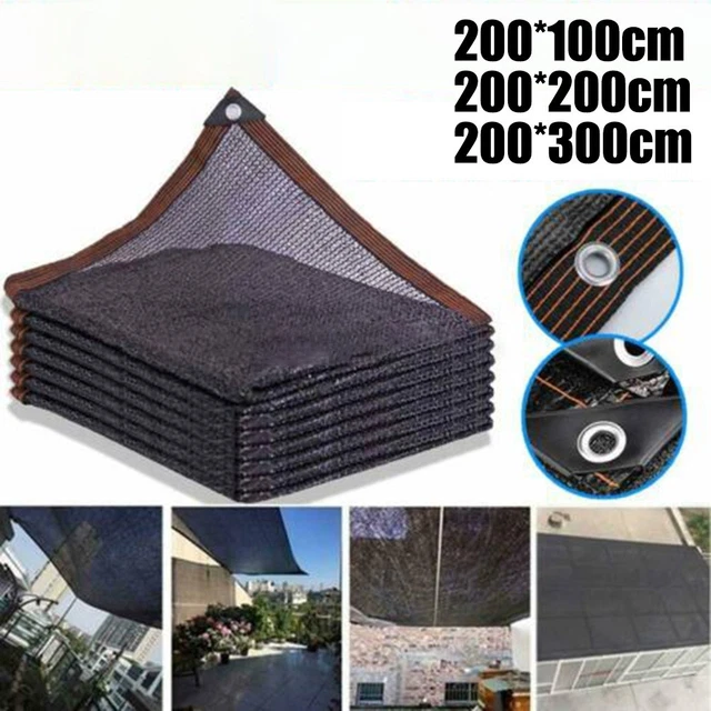 PRACTICAL SHADING NET Sun Cover 6Pin 90% Anti-UV Black Gazebos ...