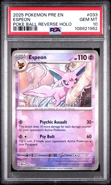 2025 POKEMON PRE En-Prismatic Evolutions Poke Ball Reverse Holo ...