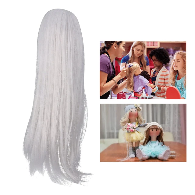 SILVER GRAY 1/3 Ball Jointed Doll Wig Centre Parting Soft High ...