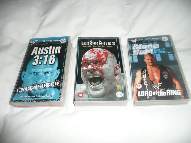 3 WWE VHS tapes from 1997/98/2000 STONE COLD STEVE AUSTIN £13.20 ...