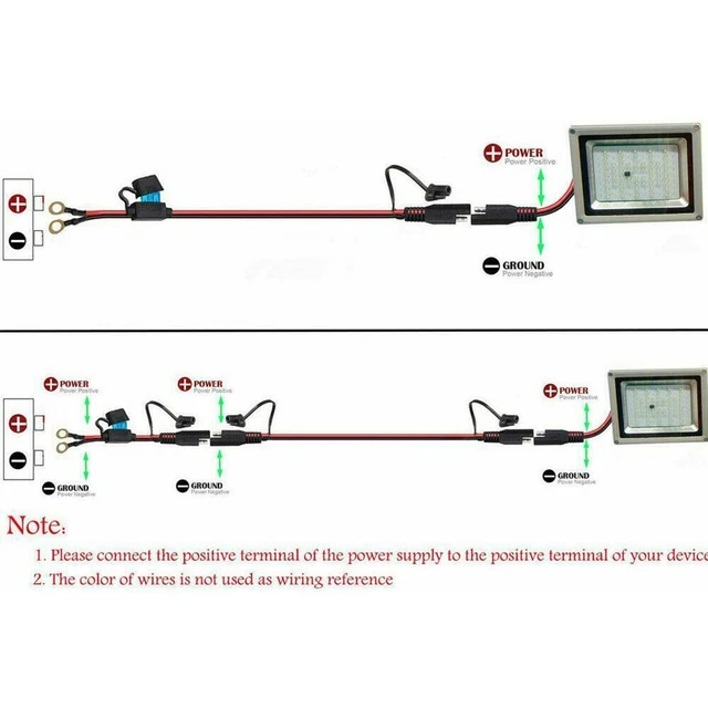 SAE TO O Connecters Extension Cord Cable Connector Charger For Batter ...