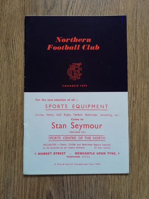 NORTHERN V GOSFORTH Dec 1972 Rugby Programme £6.99 - PicClick UK