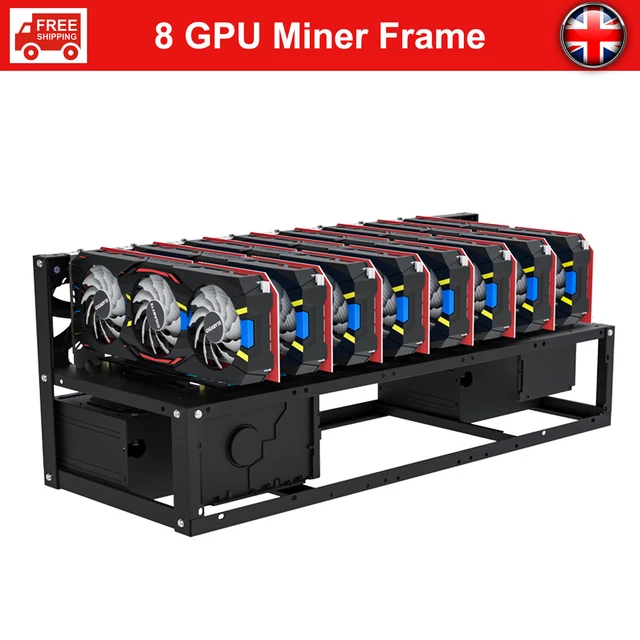 8 GPU MINING Rig Frame Miner Steel Motherboard Bracket for AK2980 S37 ...