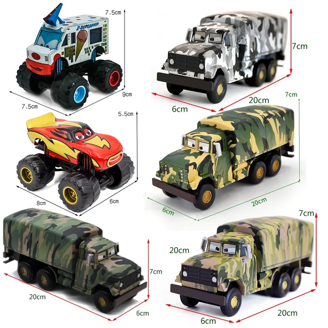 DISNEY PIXAR CARS Lot Lightning McQueen 1:55 Military* Diecast Model ...
