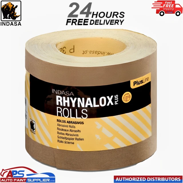INDASA RHYNALOX PLUS LINE ROLLS 115mmx50m QTY :1 GRIT :P 80,P 120,P 180 ...
