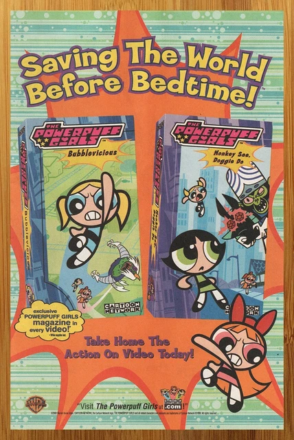 2000 THE POWERPUFF Girls VHS Videos Print Ad/Poster Cartoon Network ...