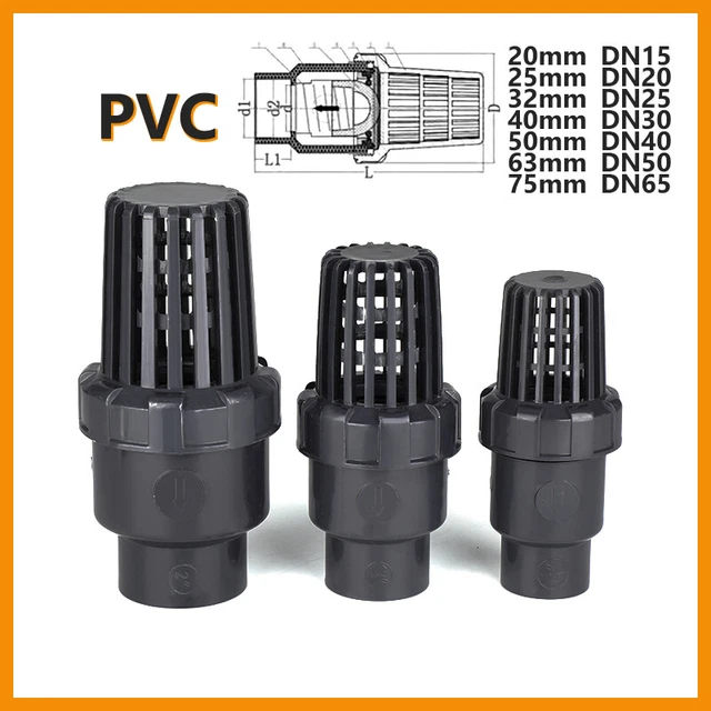 PVC SPRING-CHECK FOOT Valves Solvent Weld Non-Return Valve DN15-DN65 ...