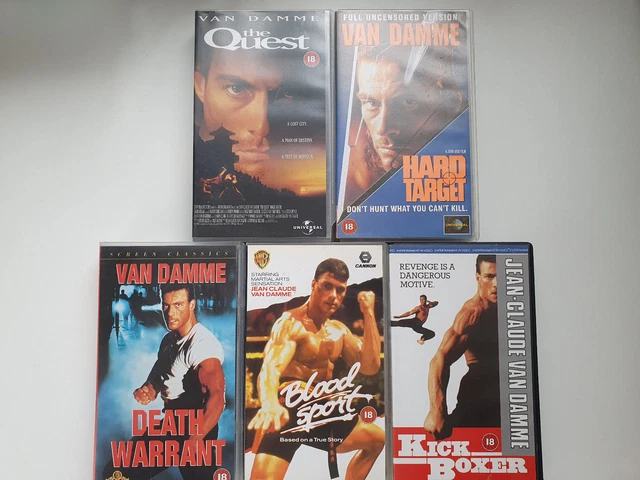 5 VAN DAMME VHS Video The Quest Blood Sport Death Warrant Kick Boxer ...