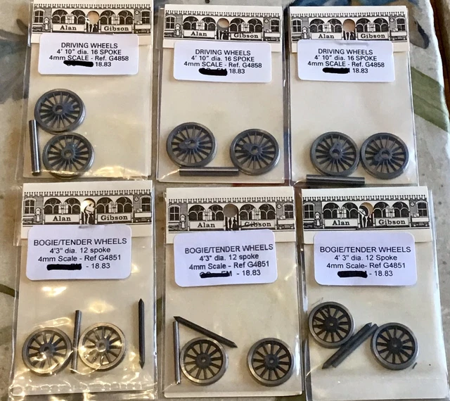 ALAN GIBSON 18.83/P4 Wheels For Midland Railway/Lms/Br 3130-Lms 2F Loco ...