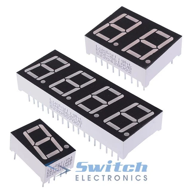 7 SEVEN SEGMENT LED Display 0.56" Common Anode or Cathode - Red Blue ...