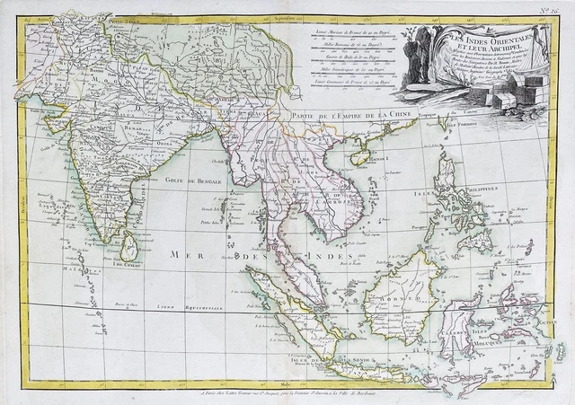 ASIA THAILAND CAMBODIA Vietnam Philippines Singapore India map Karte ...