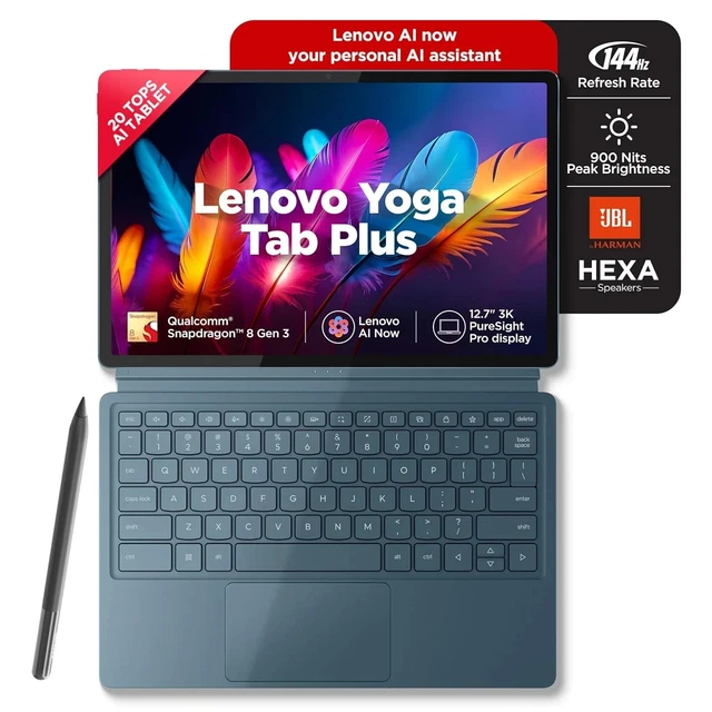 LENOVO YOGA TAB Plus AI Tablet with Pen + Keyboard 3K Resolution-512GB ...