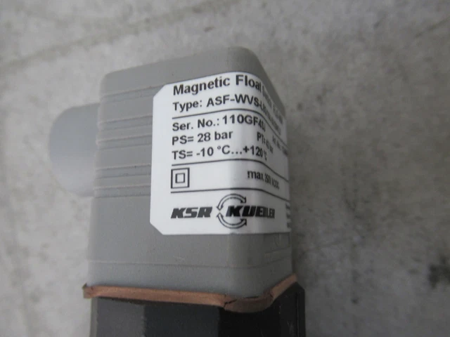 KSR KUEBLER ASF-WVS-L85/184-SV29/0,2 Magnet Float Switch 110° Fls-Ma ...