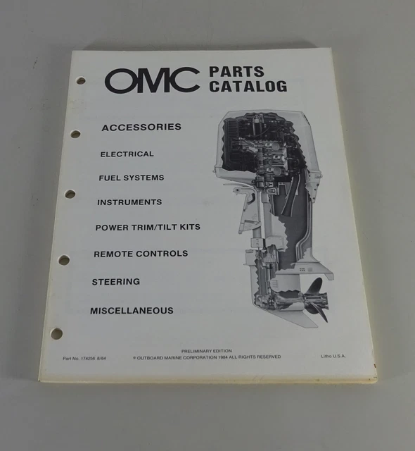 PARTS CATALOG / OMC Outboards As Of 8/1984 £24.45 - PicClick UK