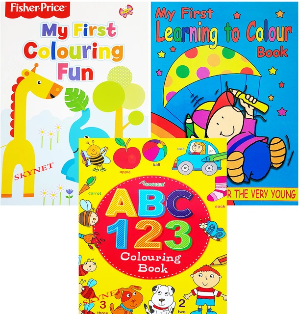 KIDS COLOURING BOOKS For Children Activity First Words ABC 123 ...