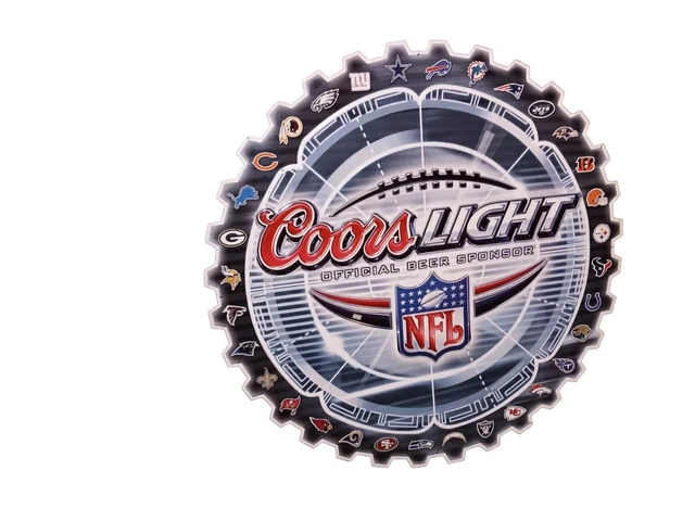 MAN CAVE COORS LIGHT Official Beer Sponsor Of The NFL 32 Team Metal Tin ...