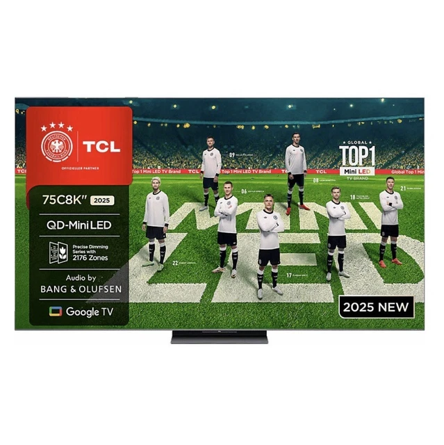 TCL 75C8K QD-MINI LED Smart TV, 75 Zoll, 4K HDR, Google TV, Bang ...